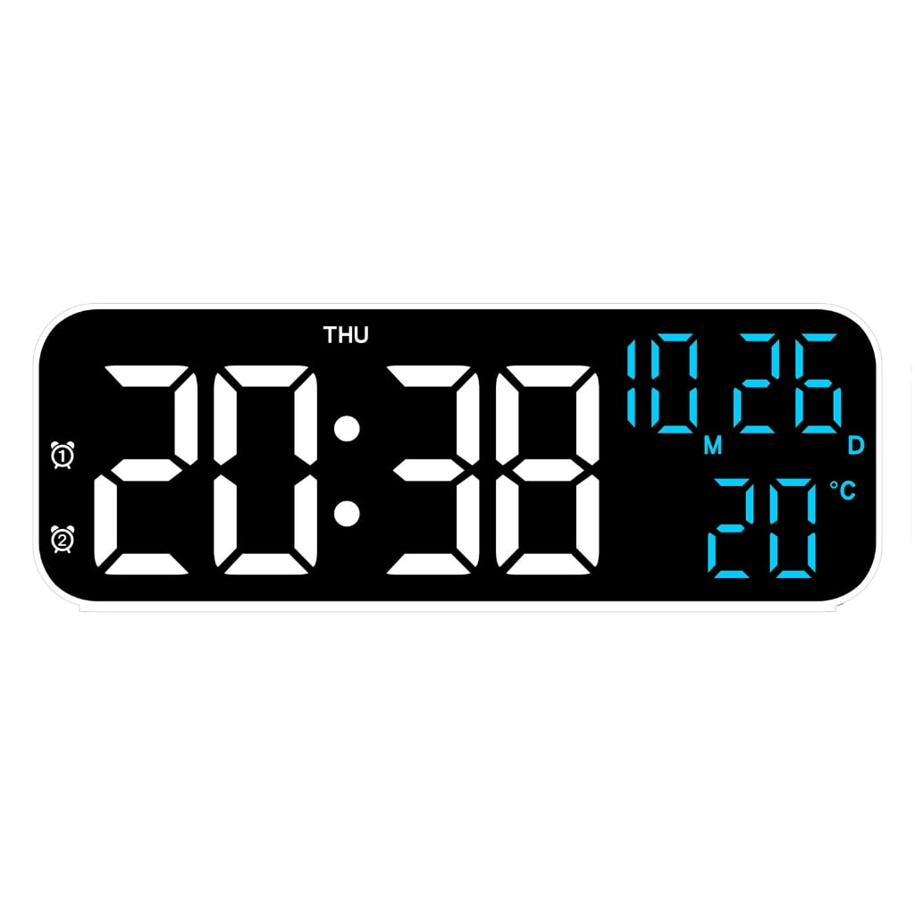YIGSECU Modern LED Clock with Temperature and Humidity Display Voice ...