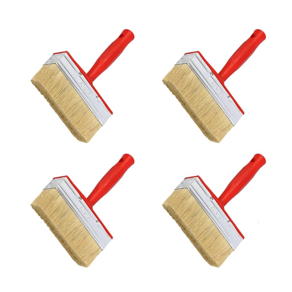 YIGSECU Multipurpose Coating Brushes Set of 4 Natural Bristle Paint ...