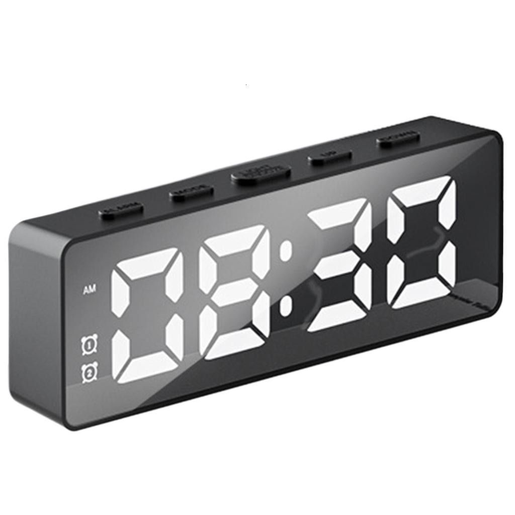 YIGSECU Multipurpose Desktop LED Mirror Digital Clock with 2 Alarm ...