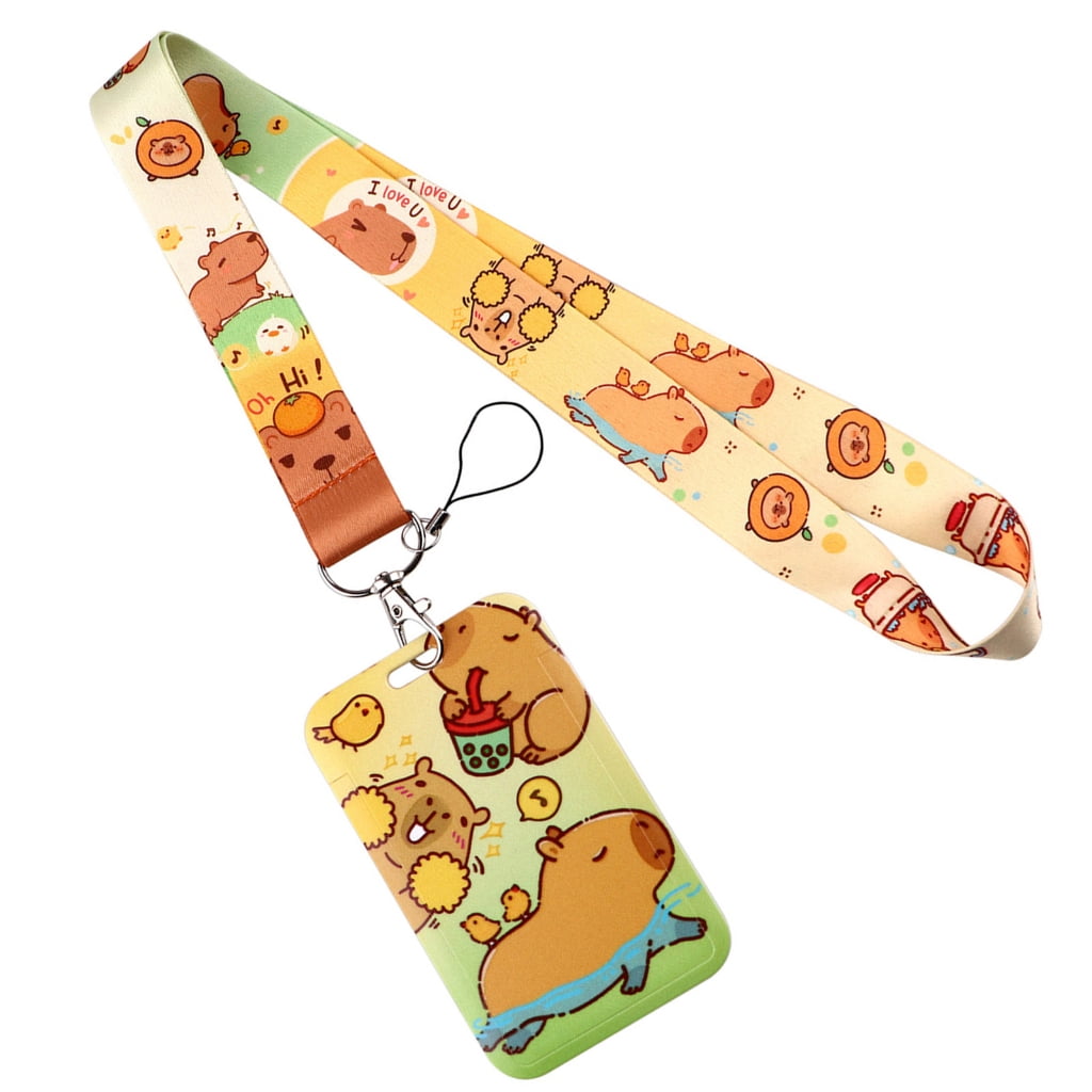 YIGSECU Neck Lanyard Colourful Lanyard Cartoon Capybaras Card Holder ...