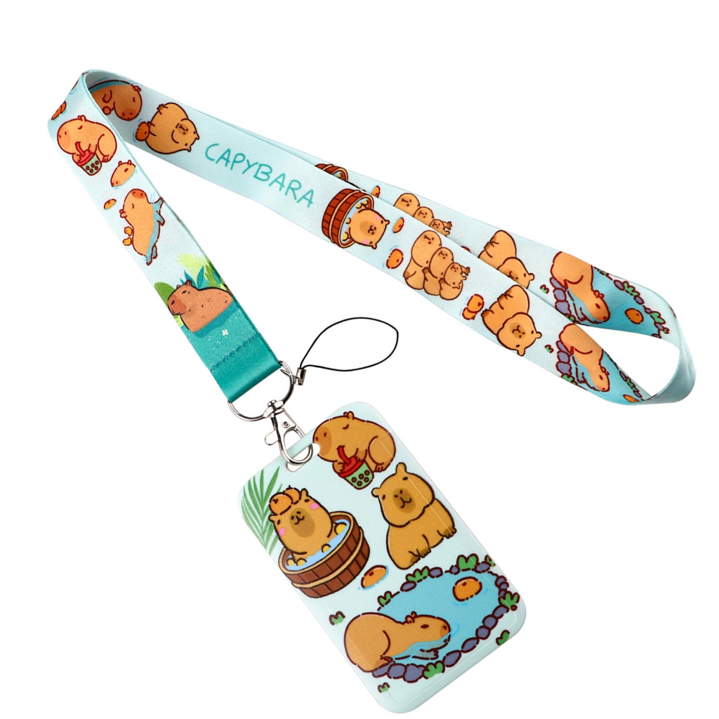 YIGSECU Neck Lanyard Colourful Lanyard Cartoon Capybaras Card Holder ...