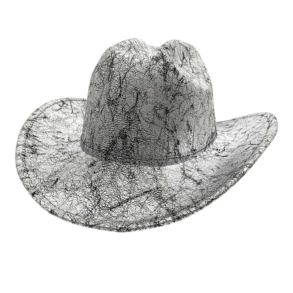 YIGSECU PU Leather Hat Wide Brims Sunproof Hat Costume Accessories Hat ...