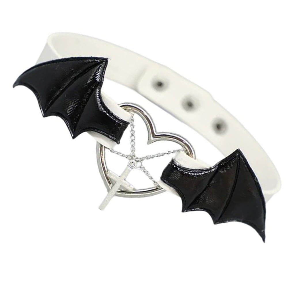 YIGSECU PU Leather Heart Leg Garter Belt Harness Devil Wing Choker for ...