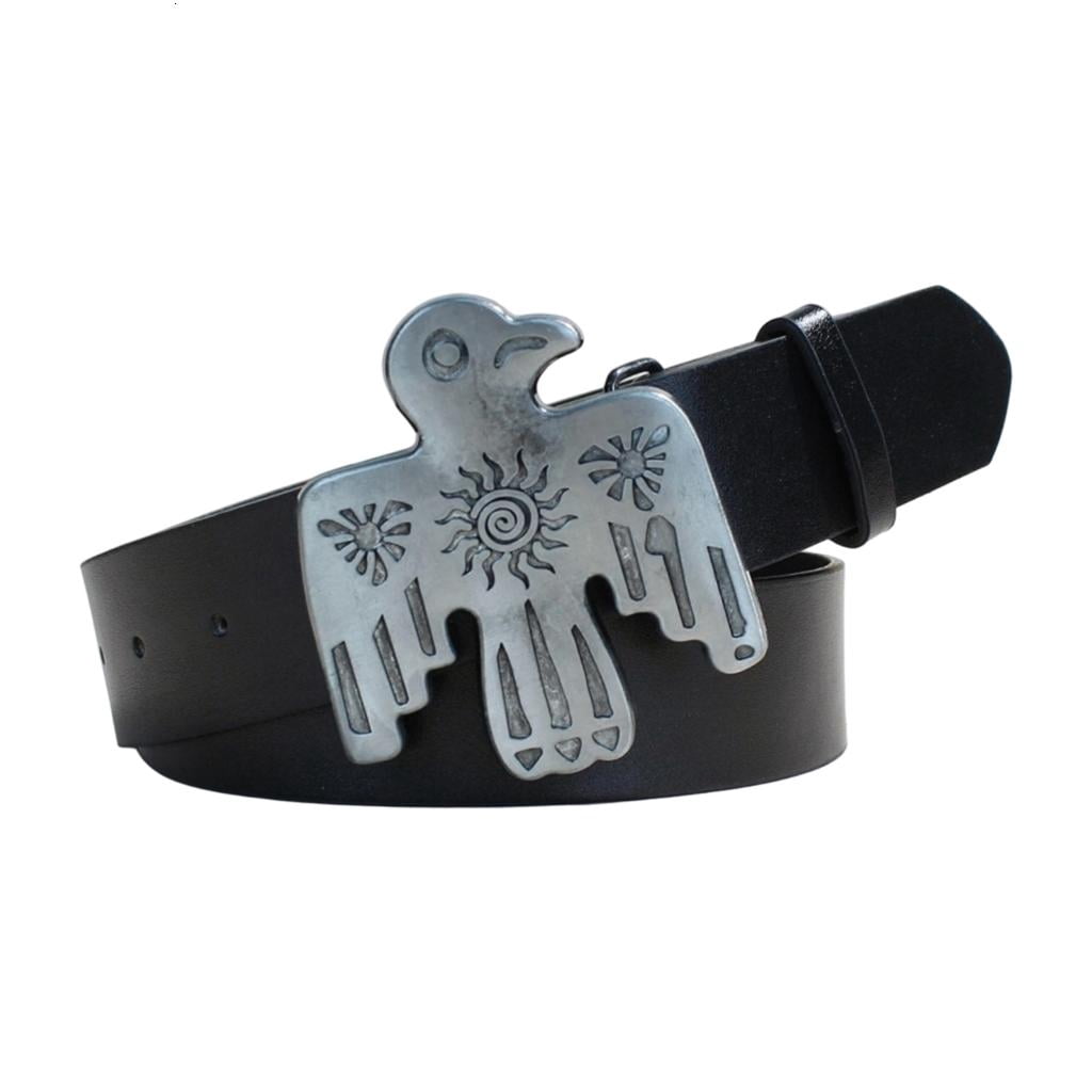 YIGSECU PU Punk Belt Bird Design Metal Buckles Fashion Waist Belt for ...