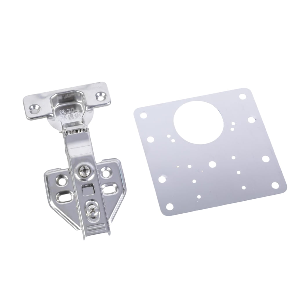 YIGSECU Pack of 2 Cabinet Hinges Repair Set With 1 Plates and 12 Screws ...