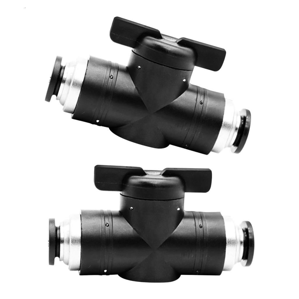 YIGSECU Pack of 2 Sturdy Brass Plastic Pneumatics Round Valves With ...