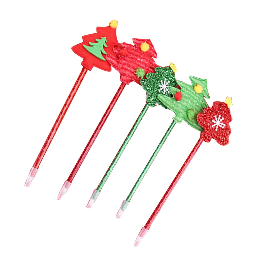 YIGSECU Pack of 5 Christmas Theme Ballpoint Pen Cartoon Ballpoint Pen ...