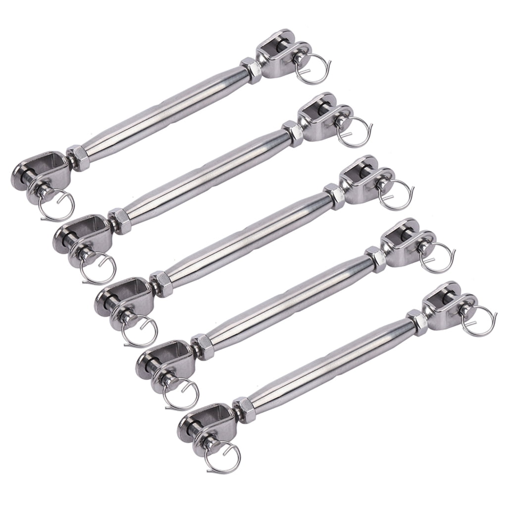 YIGSECU Pack of 5 Stainless Steel Turnbuckles with Clevis Jaw, Cable ...