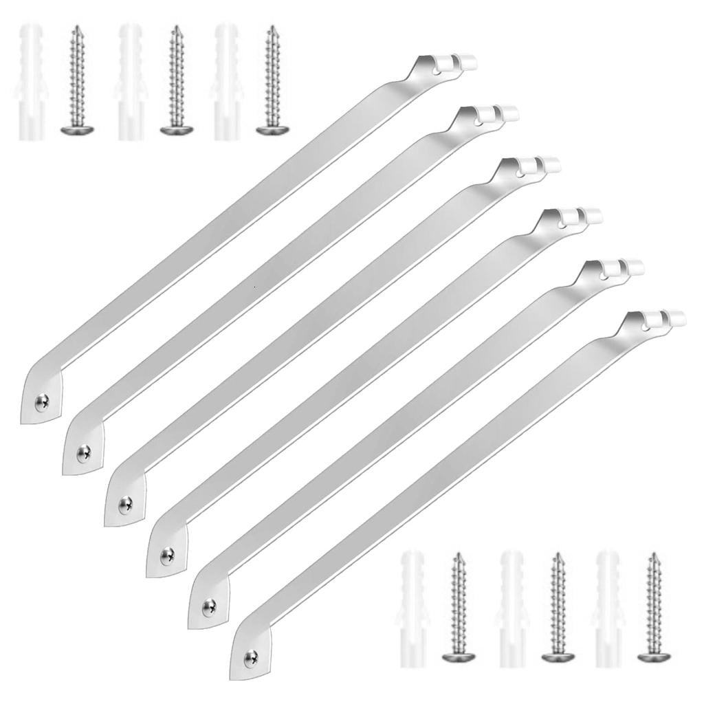 YIGSECU Pack of 6 Stainless Steel Wire Shelf Brackets for Closet ...
