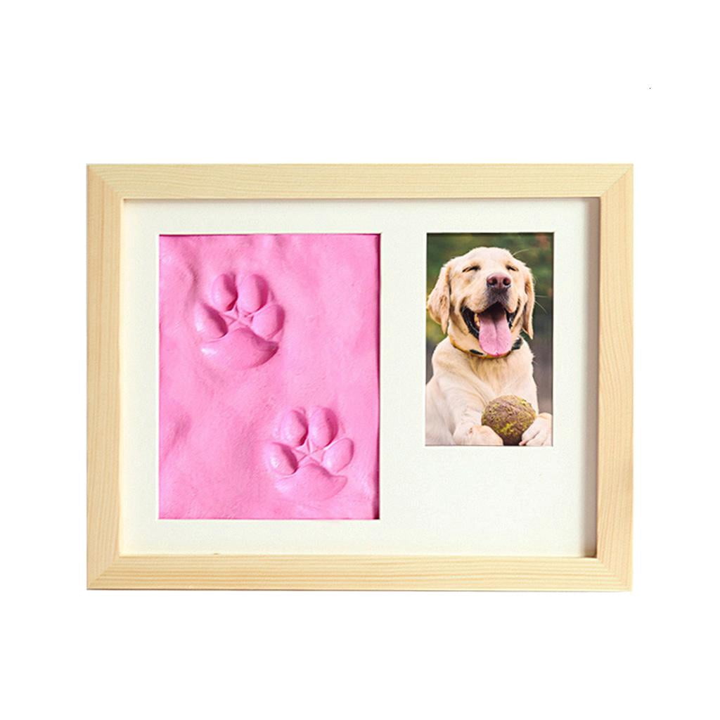 YIGSECU Pets Paw Prints Keepsake Photo Frame Dog or for Cat Paw Print ...