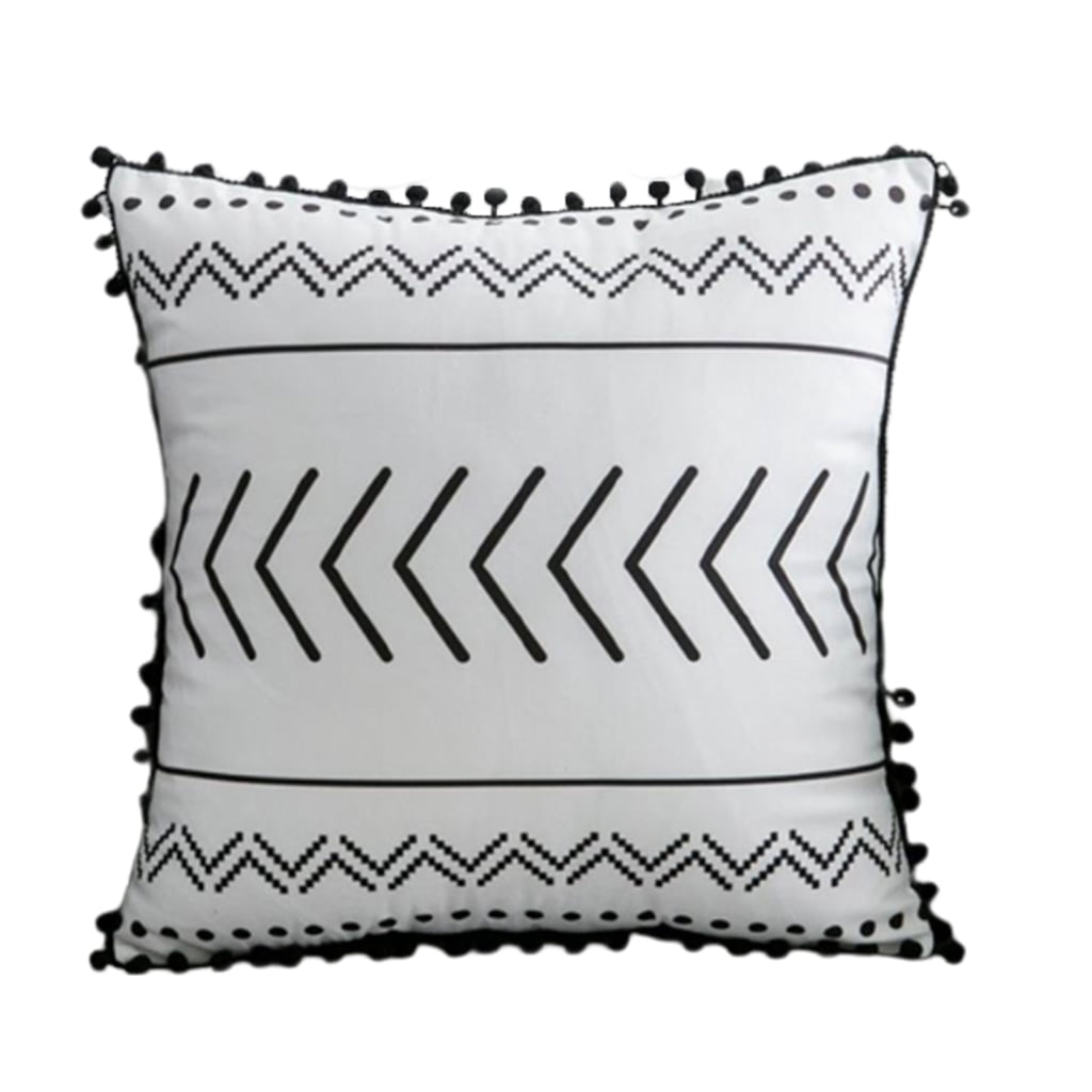 YIGSECU Pillow for Case Velvet Boho Tassels Cushion Cover Sofa Car ...