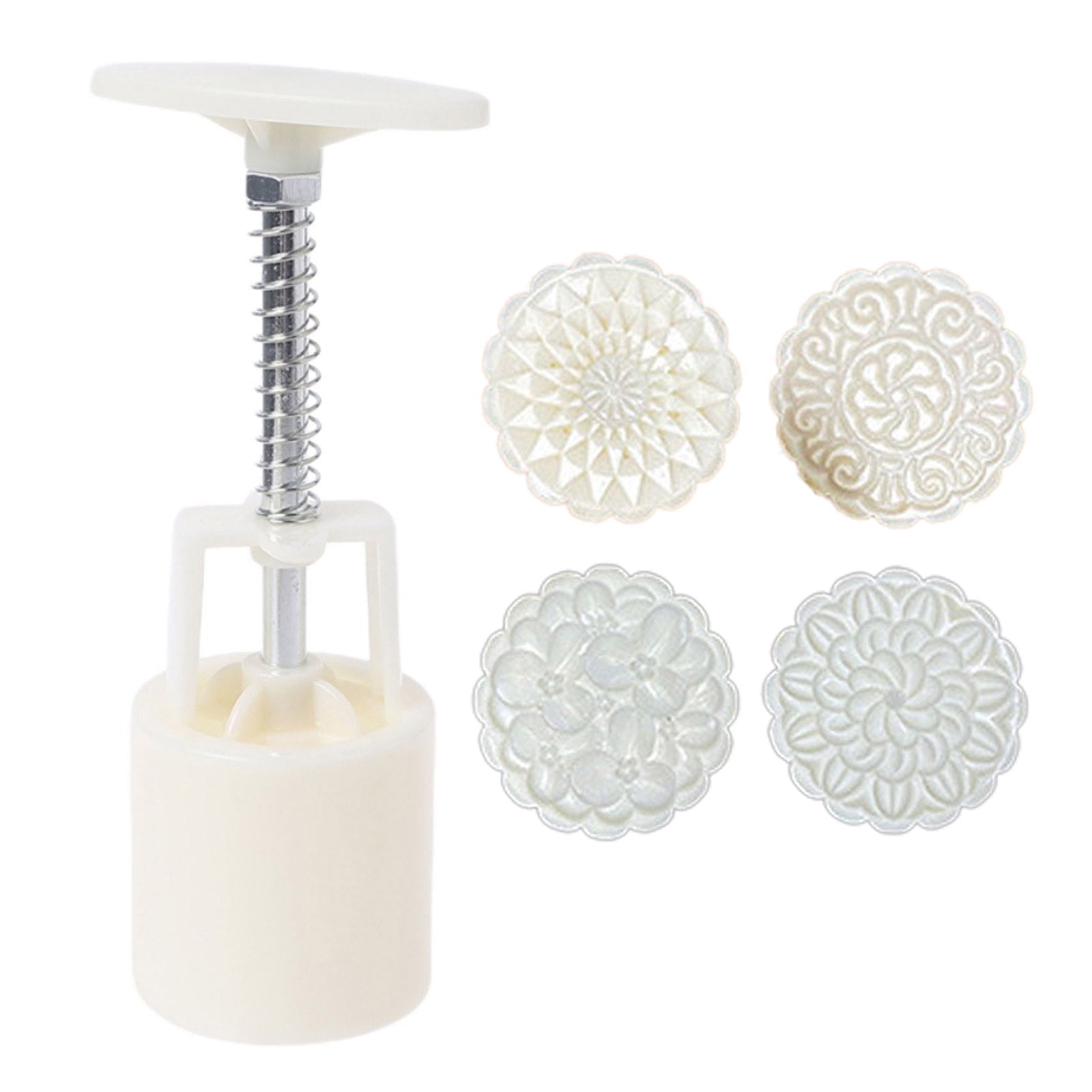 YIGSECU Plastic Mooncake Stamp Cute Flower Shape Mooncake Mold Festival ...