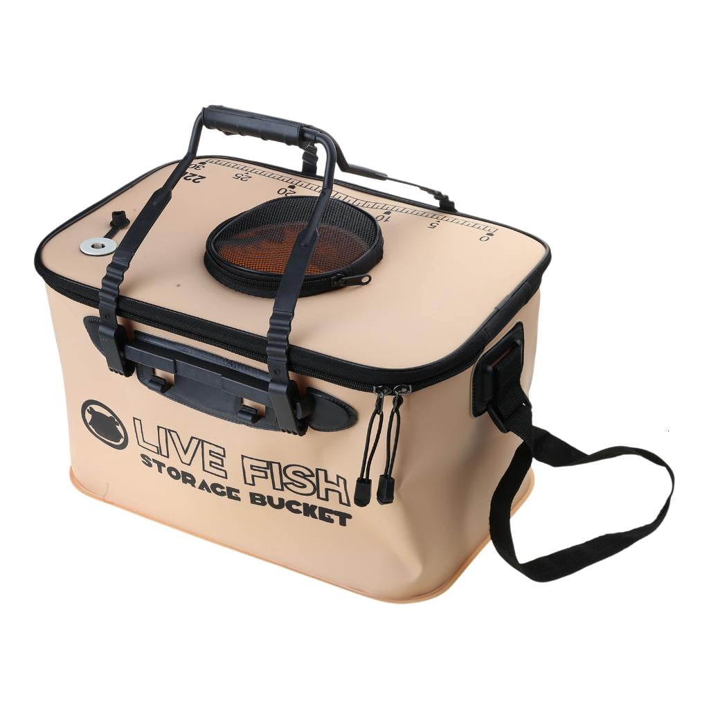 YIGSECU Portable Integrated Fish Bucket Live Fish Box EVA Folding Fish ...