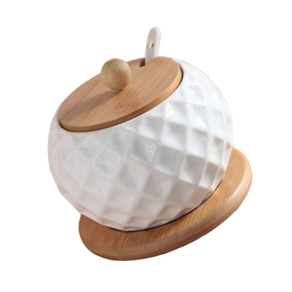 YIGSECU Practical Ceramic Kitchen Canister Set Sloped Ceramic Spice ...