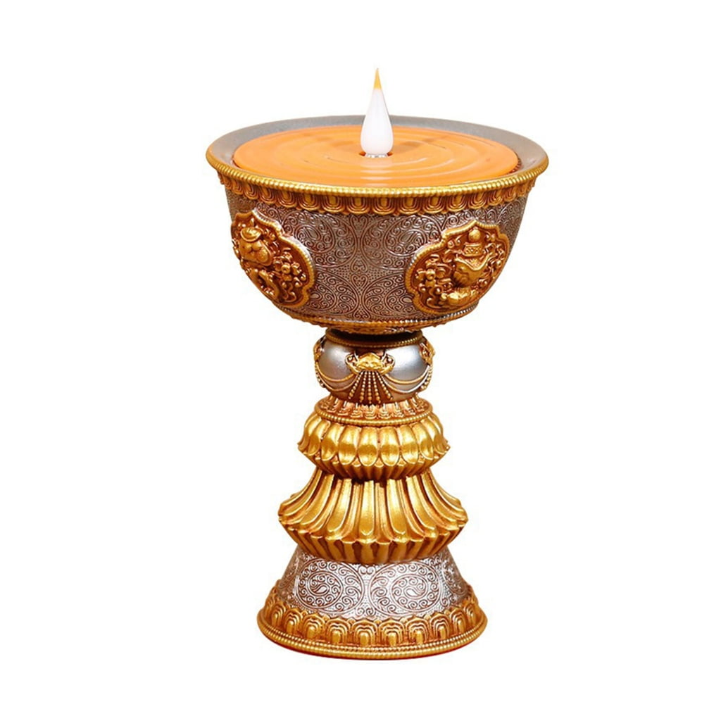 YIGSECU Rechargeable Holder LED Resin Lamp Tibetan Electronic Butter ...