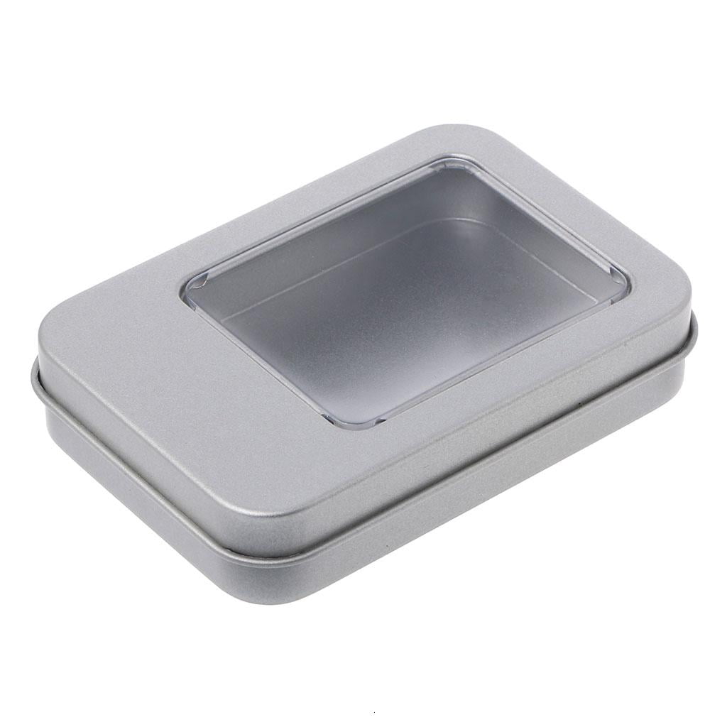 YIGSECU Rectangular Tinplate Storage Box Fillable for Case Multipurpose ...