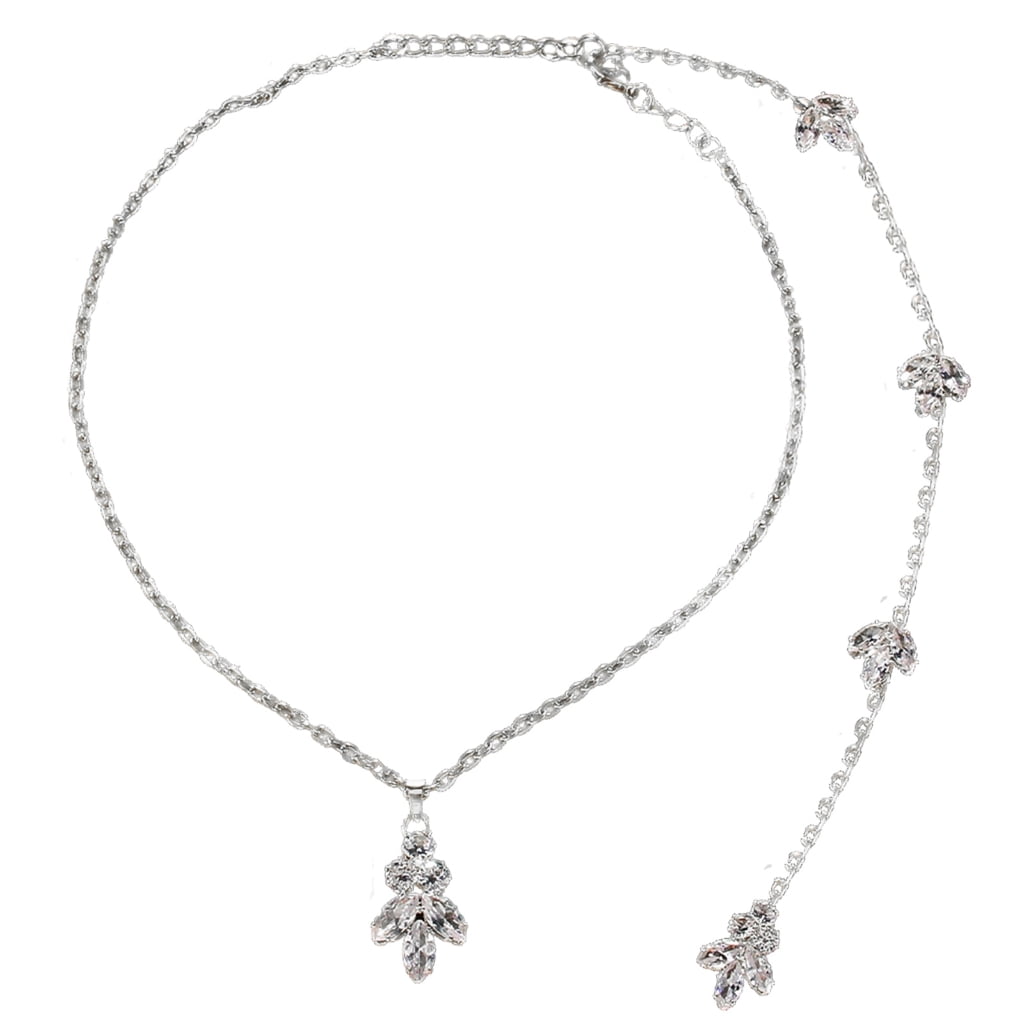 YIGSECU Rhinestones Backdrop Necklace for Backless Dress Women Bridal ...