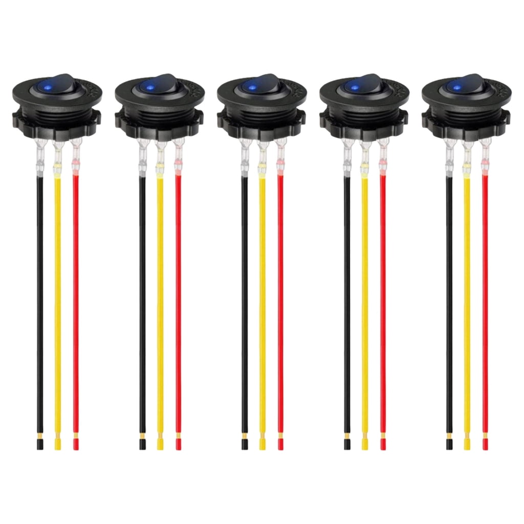 YIGSECU Set Of 5 Round Switches with Indicates Light & wire Round ...