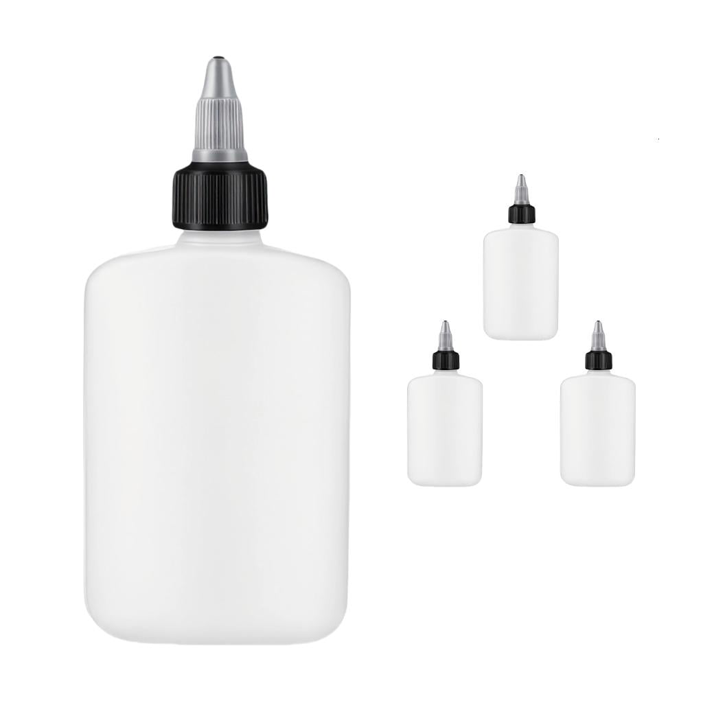 YIGSECU Set of 4 HDPE Kitchen Liquid Bottles 120ML Capacity Safe ...