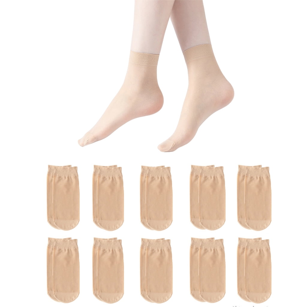 YIGSECU Sheer Short Socks Sheer Ankle Highs Socks,Soft Tight Hosiery ...