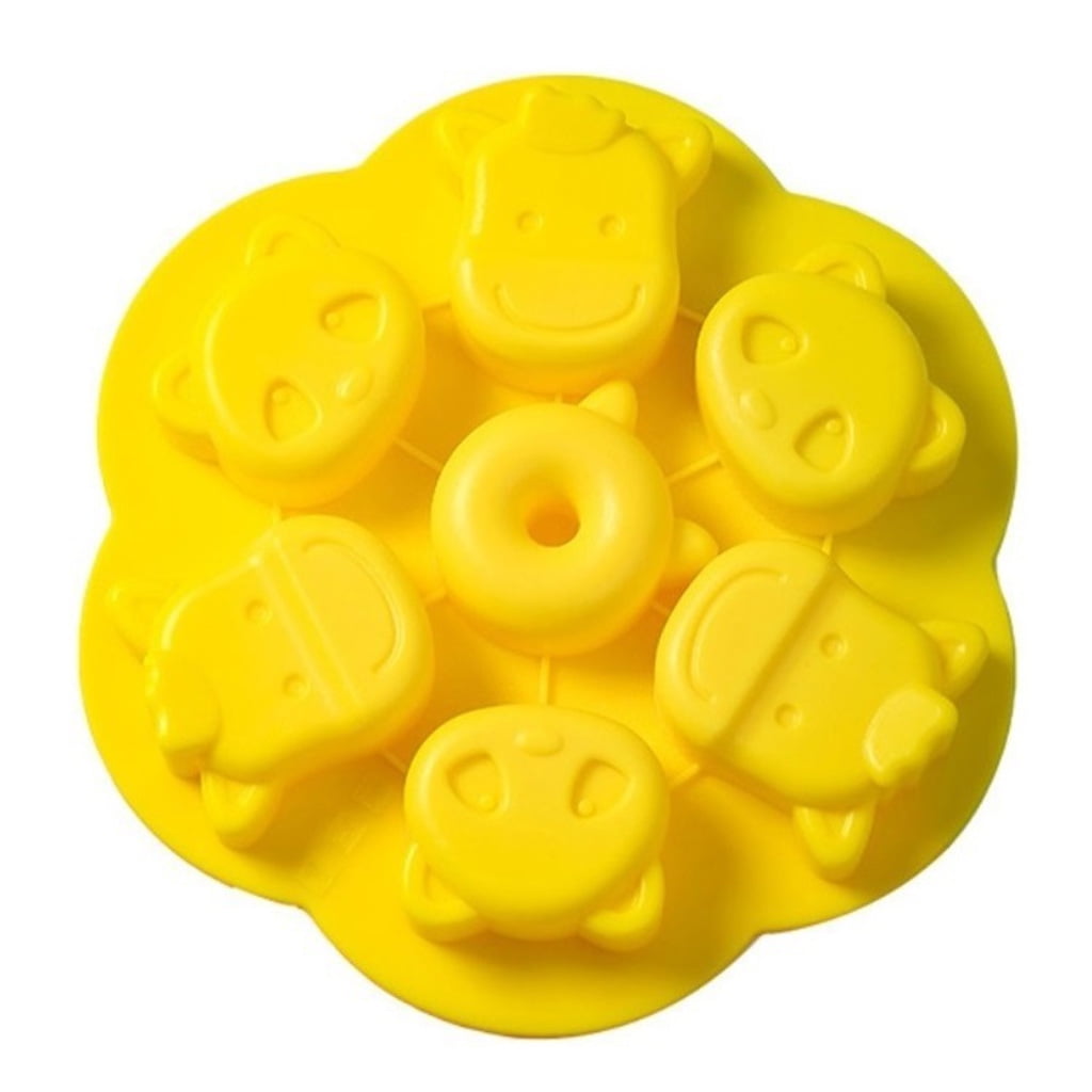 YIGSECU Silicone Mold Rabbit/Cow Shape DIY Animals Shape Design Baby ...