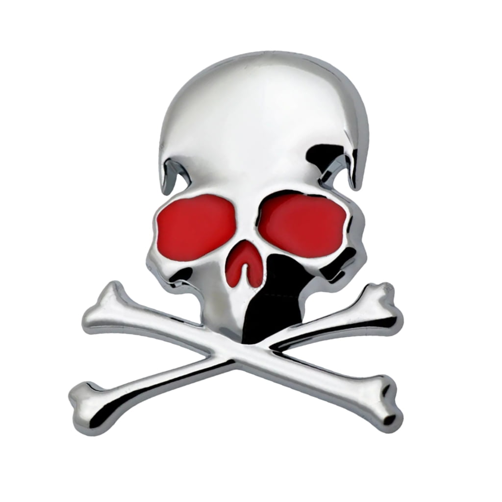 YIGSECU Skull Metal Emblems Badges Realistic 3D Effect Skull & Bone ...
