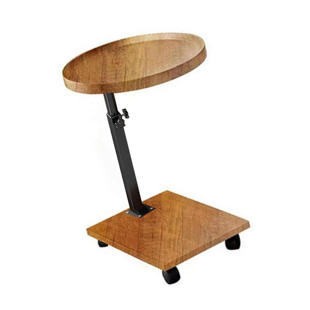YIGSECU Small Rolling Table for Sofa & Bed adjustment Wood Side Table ...