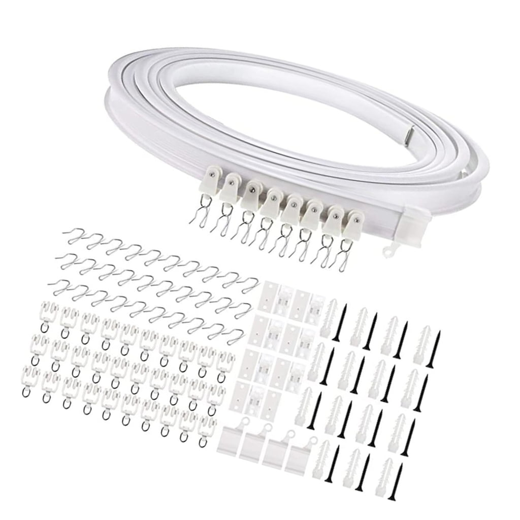 YIGSECU Smooth Operating 5 Meter Ceiling Curtain Track with Rollers and ...