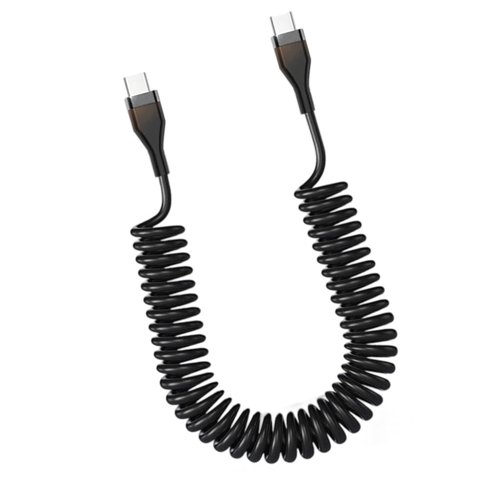 YIGSECU Spring Coiled Type C Cable 1M 120W Rapid Charging Double Port ...