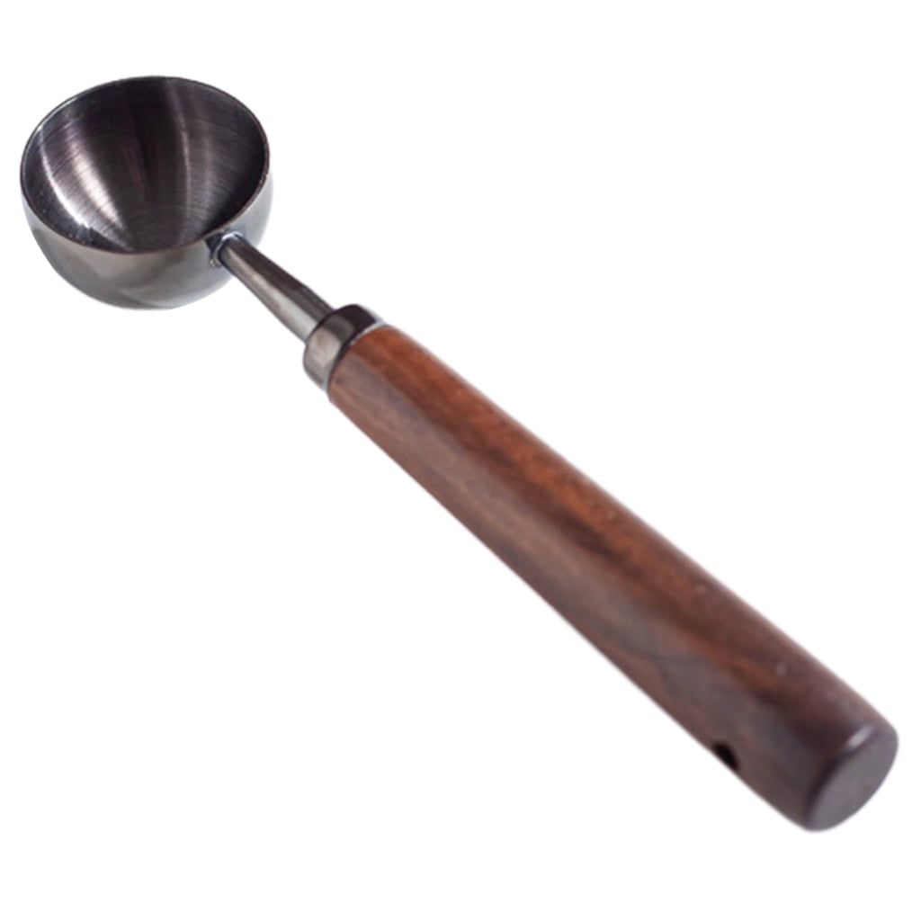 YIGSECU Stainless Steel Coffee Spoon with Walnut Wood Handle Tablespoon ...