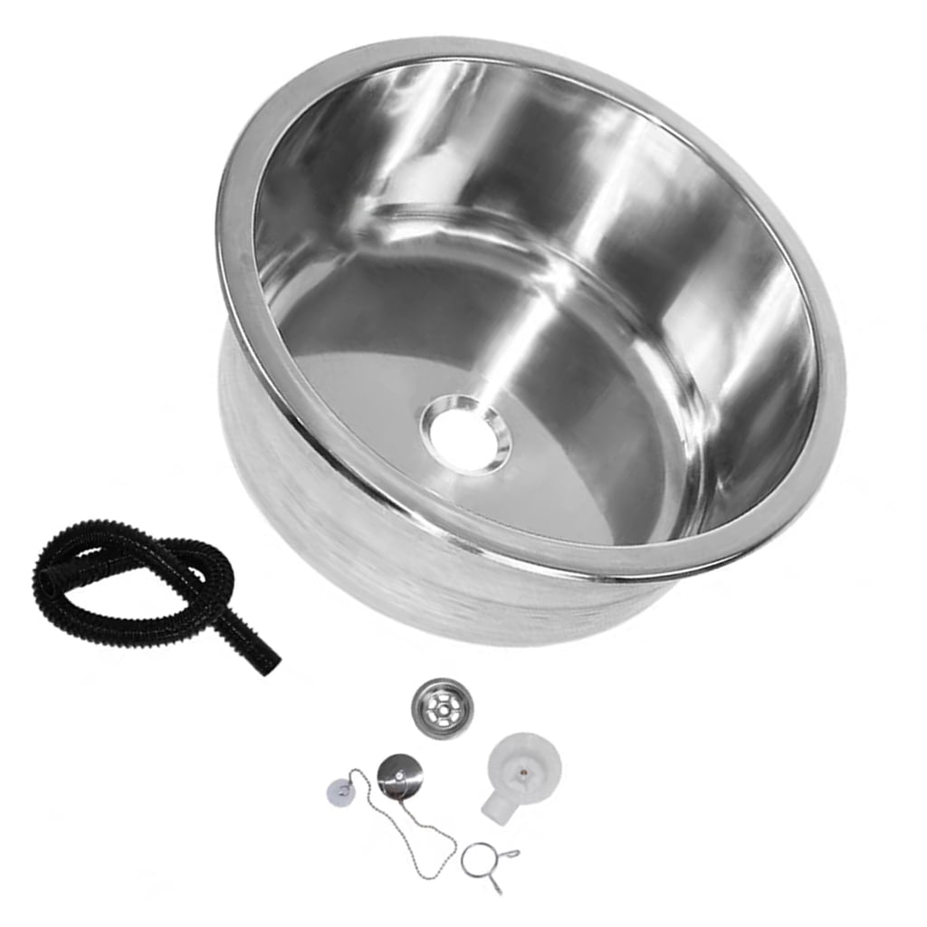 YIGSECU Stainless Steels Round Kitchen Sinks Dishwashing Pool Hand Wash ...