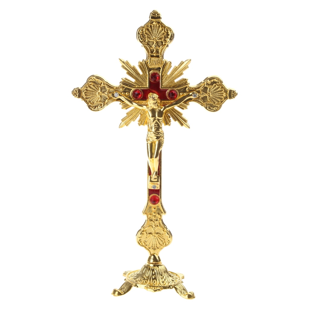 YIGSECU Standing Crucifix Religious Catholic Standing for Statue 9 ...