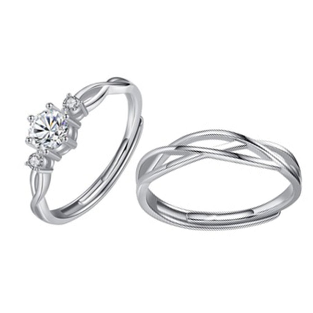 YIGSECU Sturdy Brass Eternities Wedding Promise Rings Adjustable Entangled Rings Jewelry ...