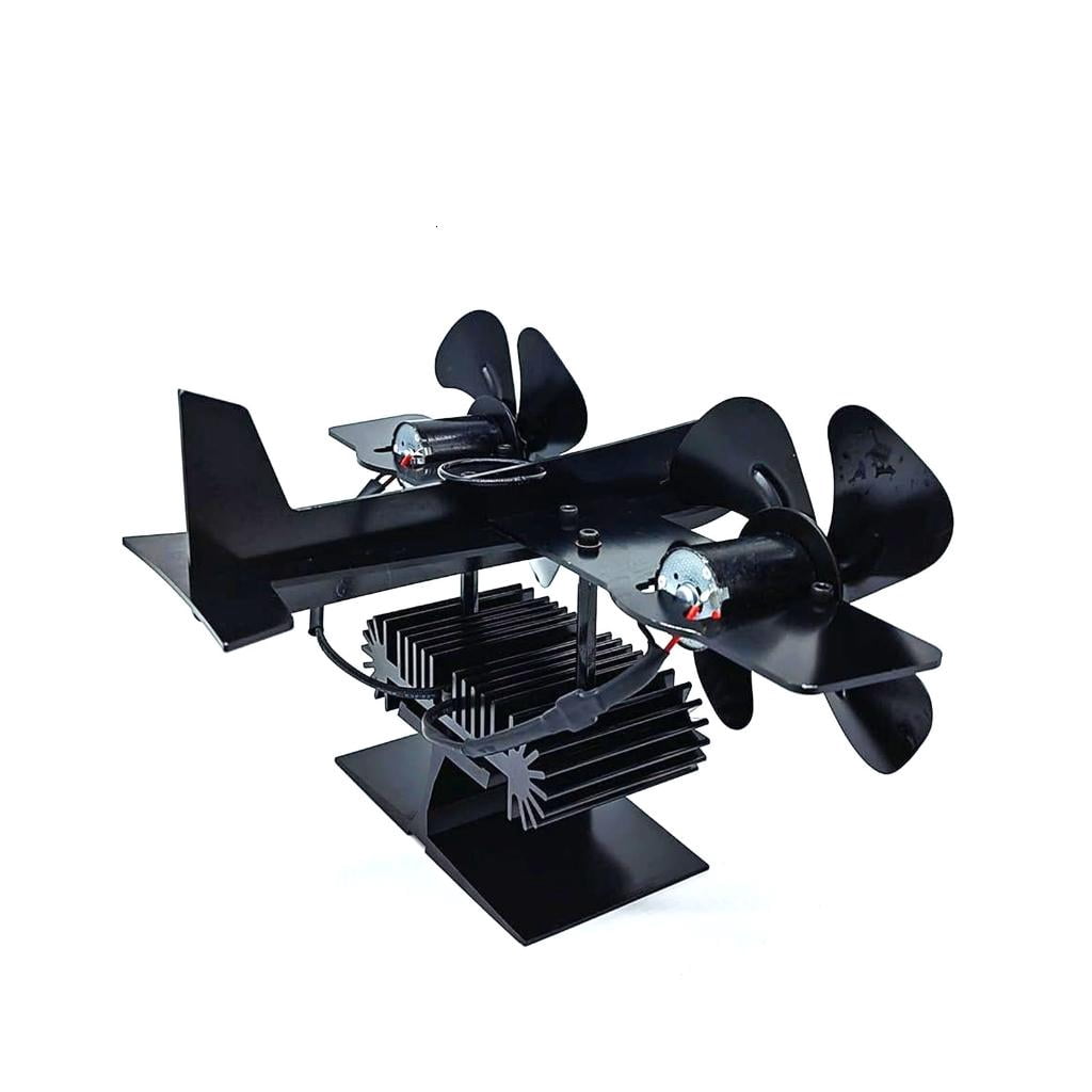 YIGSECU Tall Efficiency Heat Propelled Firepit Fan Double Head Plan ...