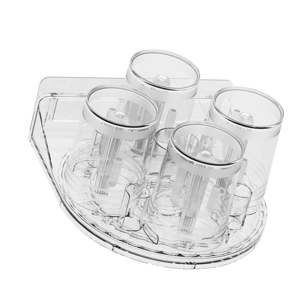 YIGSECU Toothbrush Toothpaste Stand Wall Mounted Mouthwash Cup Rack 4 ...