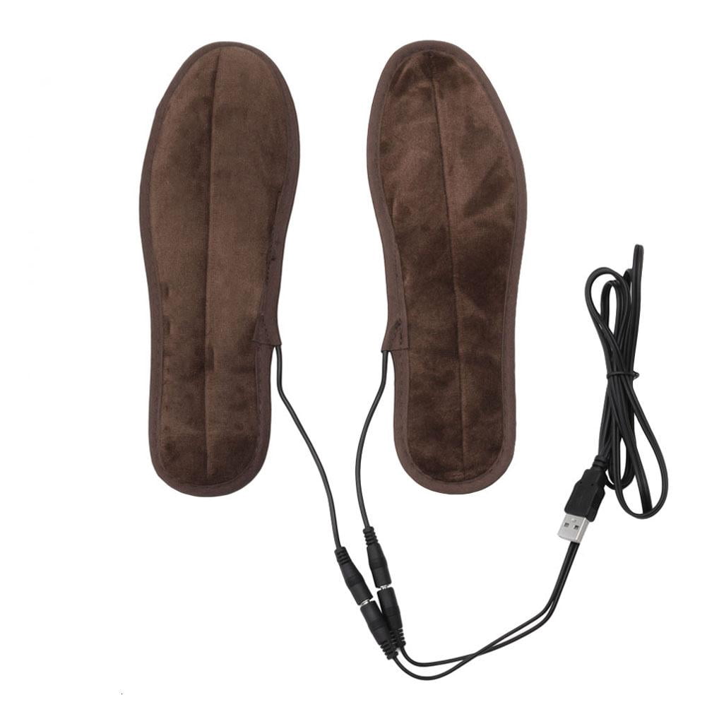 YIGSECU USB Electric Powered Plush Fur Heating Insoles Winter Keep Warm ...
