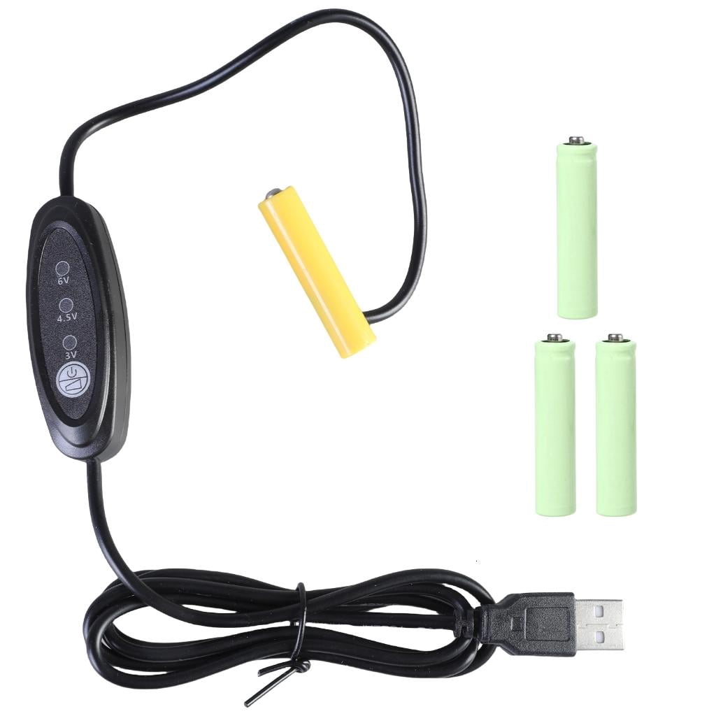 YIGSECU USB Input 5V Output 3V 4.5V 6V Battery Elimination Cable Power ...