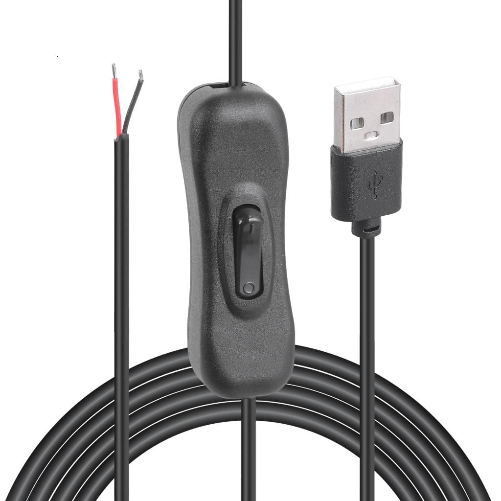YIGSECU USB Power Pigtail Cable 5V USB Male to 2 Pin Bare Wire Open End ...
