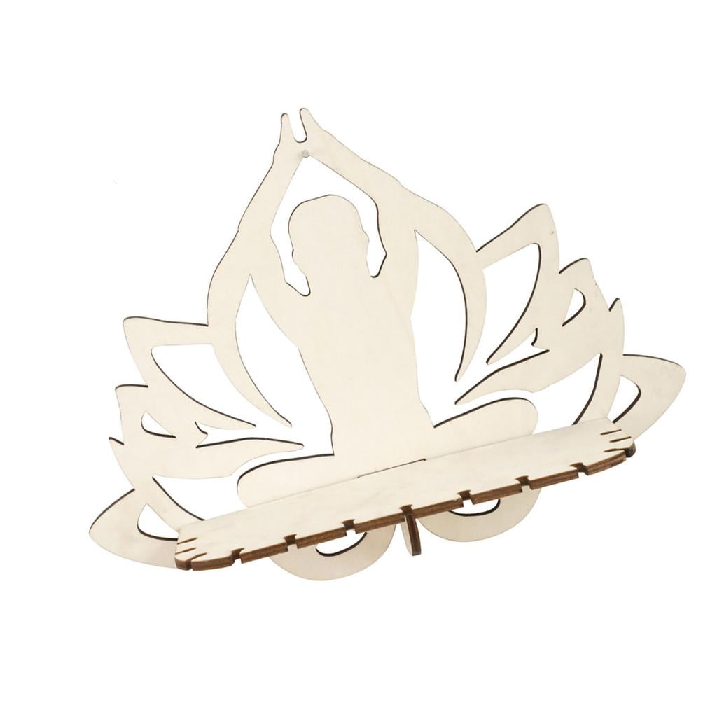 YIGSECU Unique Wood Human Shape Candle Holders Wall Shelf ...
