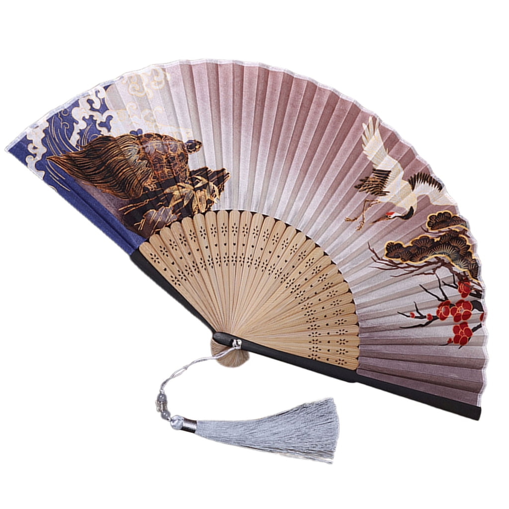 YIGSECU Vintage Folding Fan Chinese Japanese Pattern Dance Hand Fans ...