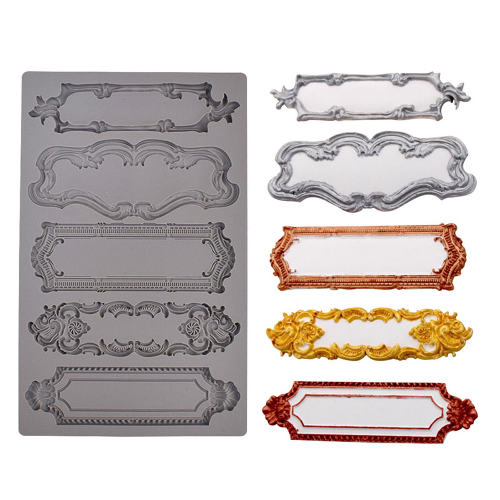 YIGSECU Vintage Mirror Photo Frame Fondant Mould Chocolate Moulds ...