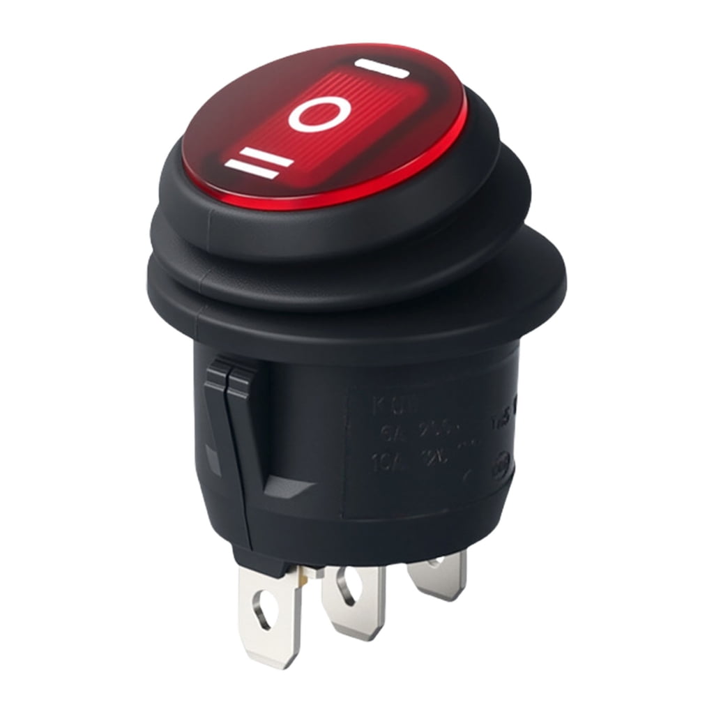 YIGSECU Water Resistant Round Boats Switches 3 Pin Circular Rocker ...