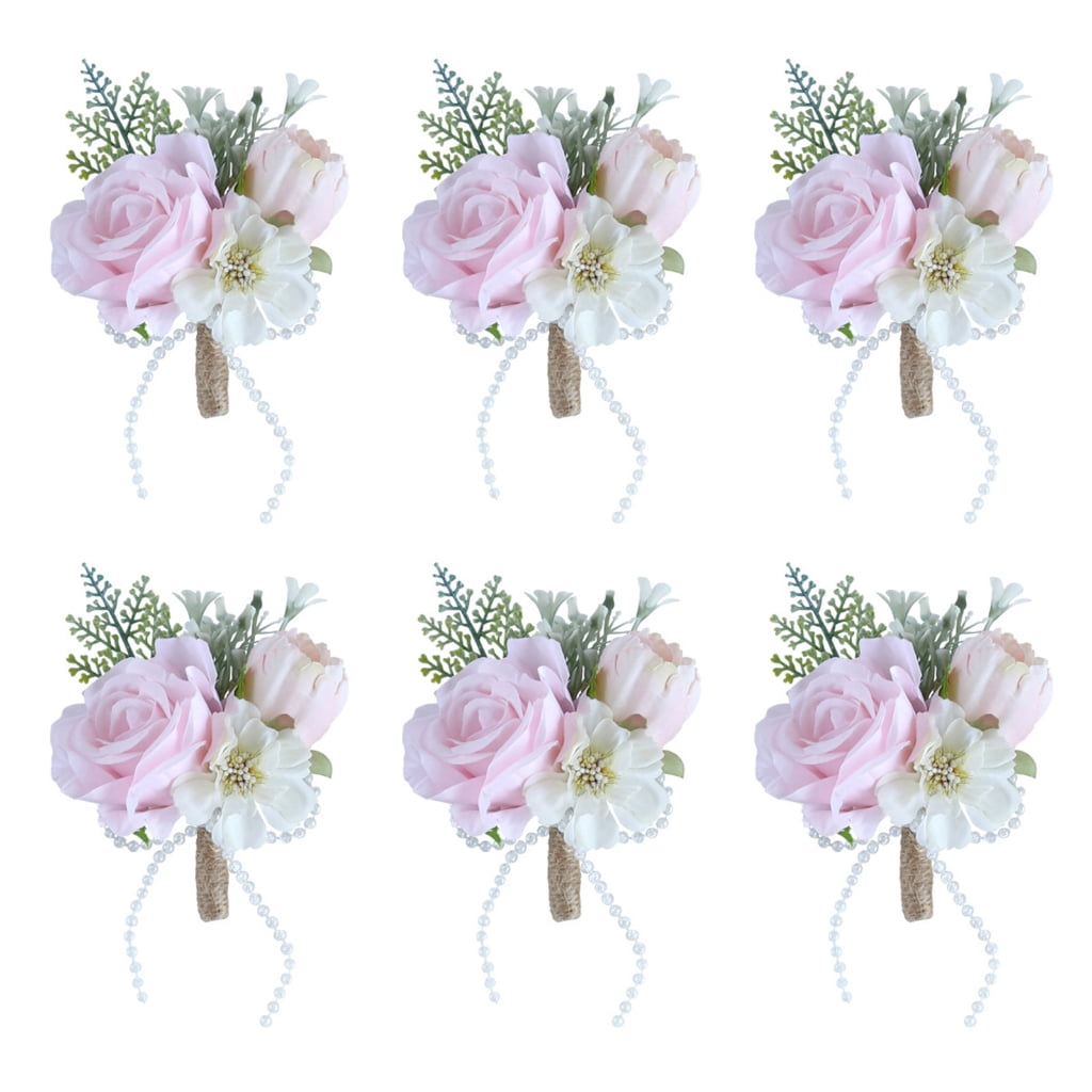 YIGSECU Wedding Corsage Party Accessories Artificial Silk Flower Groom Boutonniere Formal ...