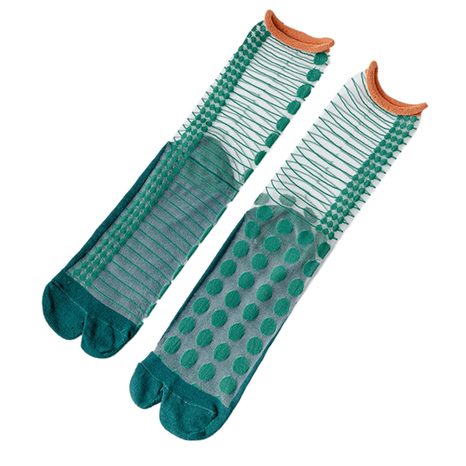 YIGSECU Women Split Toe Glass Fiber Kimono Tabi Crew Socks Asymmetric ...