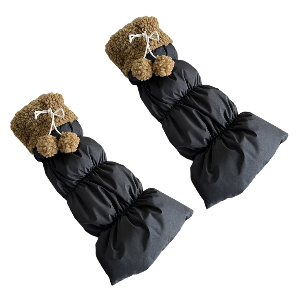 YIGSECU Women's Lamb Fleece Trim Padded Puffer Leg Warmers Thermal ...