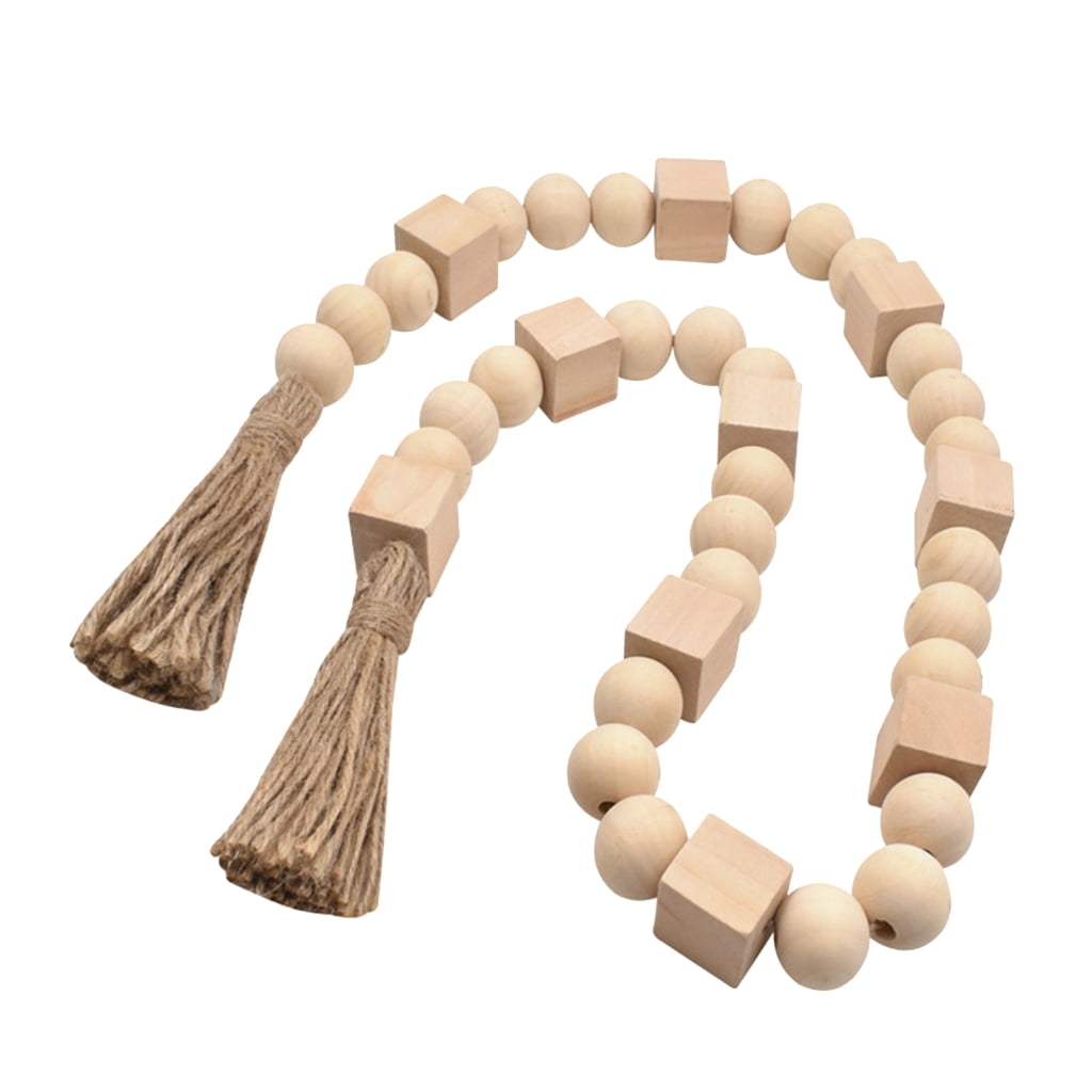 YIGSECU Wood Bead String for Decorating Living Room Bedroom Study Wood ...