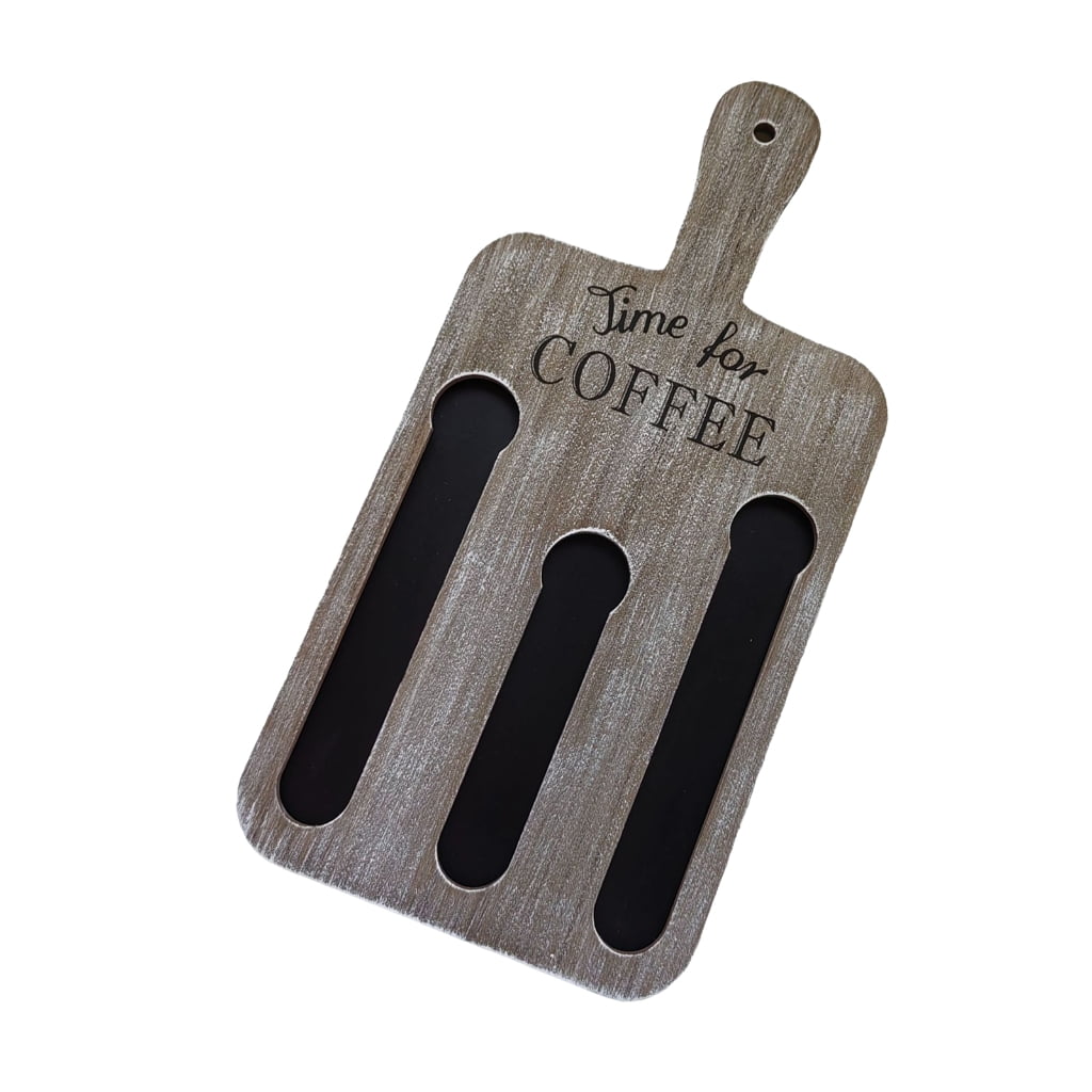 YIGSECU Wood Coffee Pods Storage Stand with Handle Rectangular Espresso ...