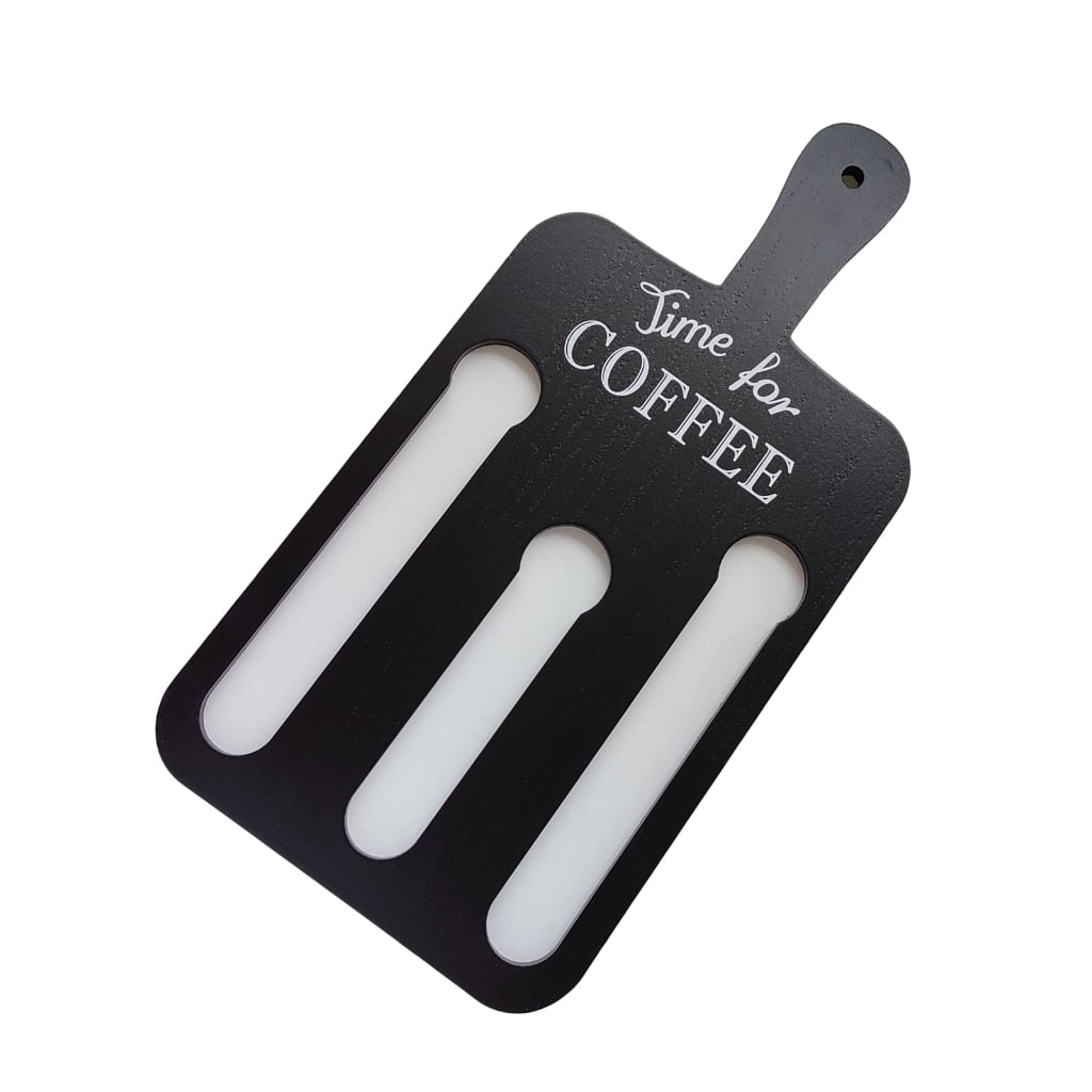 YIGSECU Wood Coffee Pods Storage Stand with Handle Rectangular Espresso ...