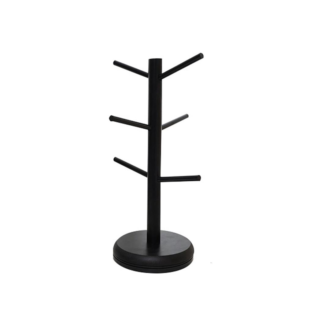 YIGSECU Wooden Cup Holders Tree Shape Display Stand With 6 Rods ...