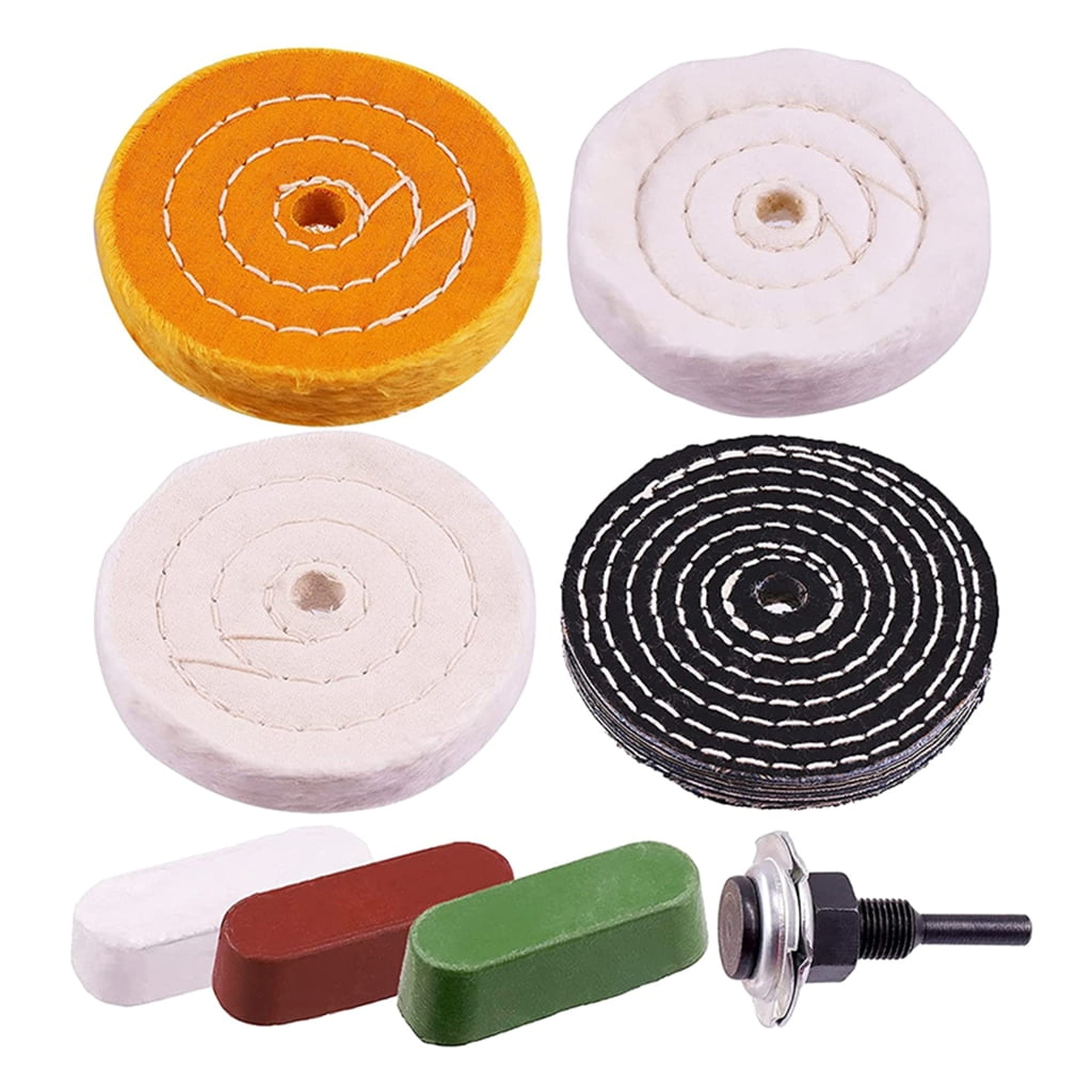 YIGSECU Wool Polishing Wheel Disc and Polishing Compounds Set Buffing ...